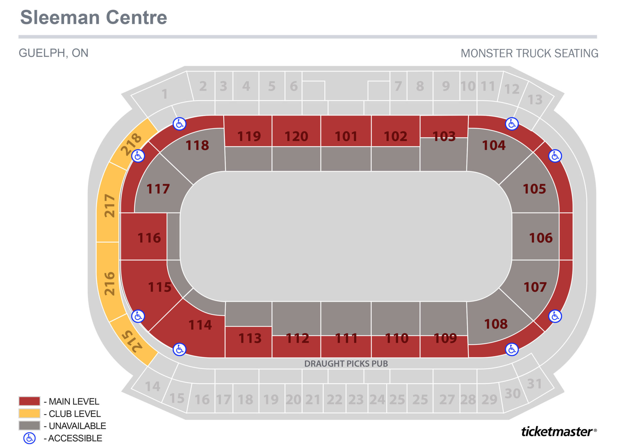 Special event seating charts - Sleeman CentreSleeman Centre