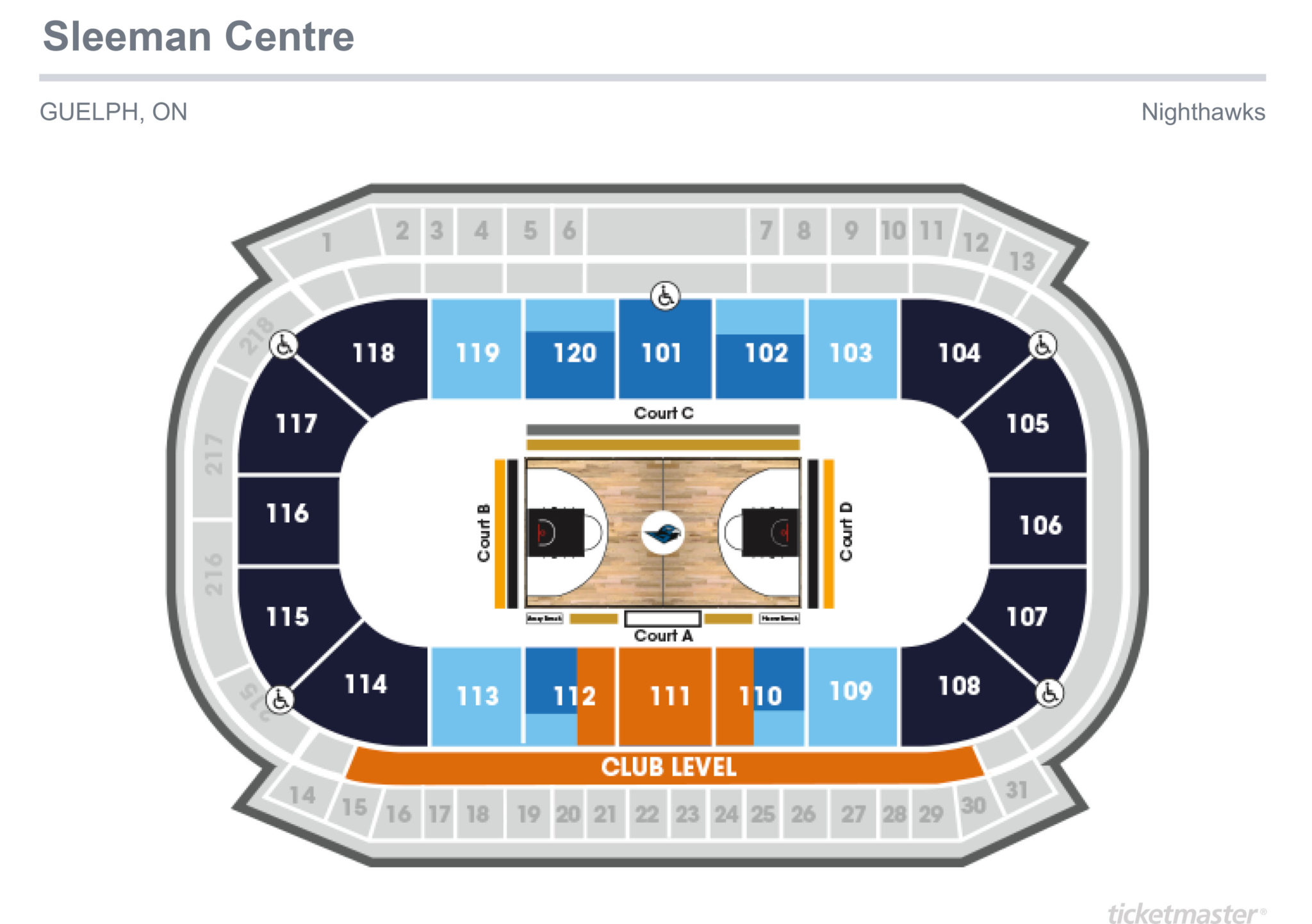 Special event seating charts - Sleeman CentreSleeman Centre