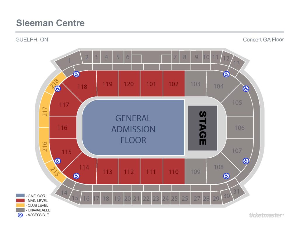 Special event seating charts - Sleeman CentreSleeman Centre